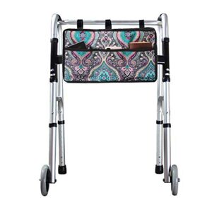 walker bag, walker accessories for elderly, walker basket walker tray for folding walkers, rollator or scooter, wheelchair bag for seniors, provides hands free storage for handicap, disabled