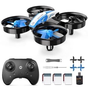 holy stone mini drone for kids and beginners rc nano quadcopter indoor small helicopter plane with auto hovering, 3d flip, headless mode and 3 batteries, great gift toy for boys and girls, blue