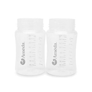 ameda mya breast pump parts replacement bottles, essential bottle for newborns, caps sold separately (2 count)