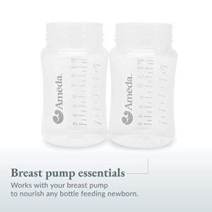 Ameda MYA Breast Pump Parts Replacement Bottles, Essential Bottle for Newborns, Caps Sold Separately (2 Count)