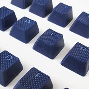 Rubber Gaming Backlit Keycaps Set - for Cherry MX Mechanical Keyboards Compatible OEM Include Key Puller (Dark Blue)