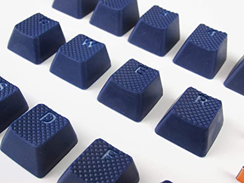 Rubber Gaming Backlit Keycaps Set - for Cherry MX Mechanical Keyboards Compatible OEM Include Key Puller (Dark Blue)