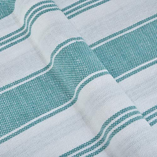 GLAMBURG Peshtemal Turkish Beach Towel 100% Cotton Oversized 36x71 Set of 6 for Adults, Soft Durable Absorbent Extra Large Hammam Bath Sheet - Teal