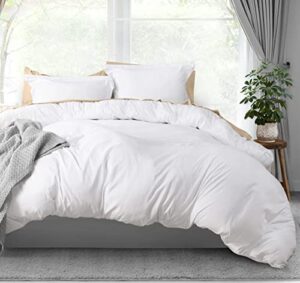 utopia bedding duvet cover king size set - 1 duvet cover with 2 pillow shams - 3 pieces comforter cover with zipper closure - ultra soft brushed microfiber, 104 x 90 inches (king, white)