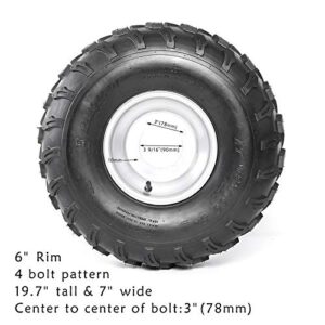 TDPRO 2x Front 19x7-8 & 2x Rear 18X9.5-8 Tubeless Tire With Rim for ATV Go Kart Quad Bike 4 Wheelers