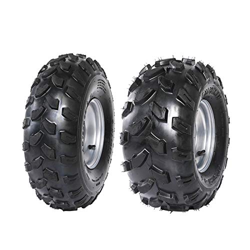 TDPRO 2x Front 19x7-8 & 2x Rear 18X9.5-8 Tubeless Tire With Rim for ATV Go Kart Quad Bike 4 Wheelers