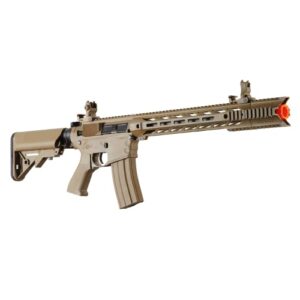 Lancer Tactical Gen 2 Airsoft M4 SPR Interceptor AEG Polymer - Electric Full/Semi-Auto, 1000 Rounds Bag of 0.20g BBS, Battery& Charger Included, Color TAN Polymer