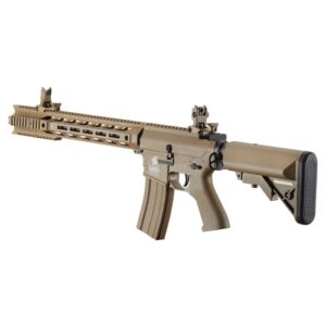 Lancer Tactical Gen 2 Airsoft M4 SPR Interceptor AEG Polymer - Electric Full/Semi-Auto, 1000 Rounds Bag of 0.20g BBS, Battery& Charger Included, Color TAN Polymer