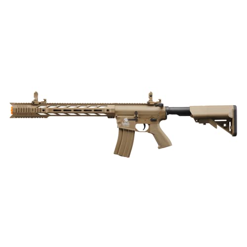 Lancer Tactical Gen 2 Airsoft M4 SPR Interceptor AEG Polymer - Electric Full/Semi-Auto, 1000 Rounds Bag of 0.20g BBS, Battery& Charger Included, Color TAN Polymer