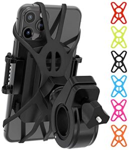 truactive [𝗣𝗿𝗲𝗺𝗶𝘂𝗺] bike phone mount holder, motorcycle phone mount, 6 color bands included, cell phone holder for bike – universal any phone or handlebar, bike phone holder, atv, tool free