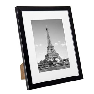 upsimples 8x10 Picture Frame Set of 10, Display Pictures 5x7 with Mat or 8x10 Without Mat, Multi Photo Frames Collage for Wall or Tabletop Display, Black