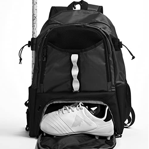 Athletico Turf Lacrosse Bag - Extra Large Lacrosse Backpack - Holds All Lacrosse or Field Hockey Equipment - Two Stick Holders and Separate Cleats Compartment (Black)