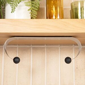 Wood Grip | Contemporary Paper Towel Holder Under Cabinet | Paper Towel Holder Countertop (Satin Nickel)