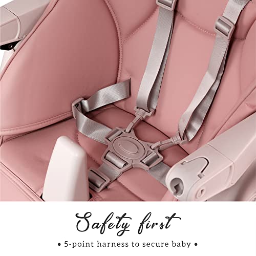 Sweety Fox Baby High Chair Adjustable to 7 Different Heights - Pink Baby Chair - Silla para Comer de Bebe - Foldable High Chairs for Babies and Toddlers