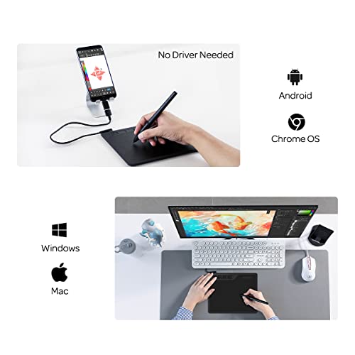 GAOMON S620 6.5 x 4 Inches Graphics Tablet with 8192 Passive Pen 4 Express Keys for Digital Drawing & OSU & Online Teaching-for Mac Windows Android OS