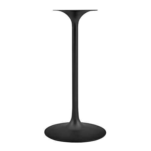 Modway Lippa 28" Square Wood Top Bar Table, White, Black Base