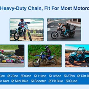 420 Motorcycle Chain - 420 Standard Roller Chain 132 Link + Chain Breaker for 110cc 125cc Dirt Pit Bike ATV Quad Go Kart Scooter Mini Bike