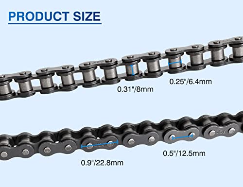 420 Motorcycle Chain - 420 Standard Roller Chain 132 Link + Chain Breaker for 110cc 125cc Dirt Pit Bike ATV Quad Go Kart Scooter Mini Bike