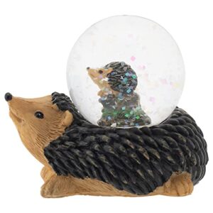 elanze designs mommy and baby hedgehog figurine 45mm glitter snow globe decoration