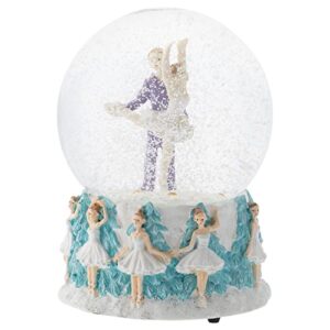 elanze designs prince and clara dancing 100mm musical snow globe plays tune dance of the sugar plum fairy