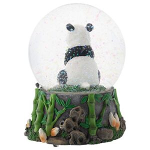 Elanze Designs Hugging Panda Bear Family 100MM Musical Snow Globe Plays Tune Born Free