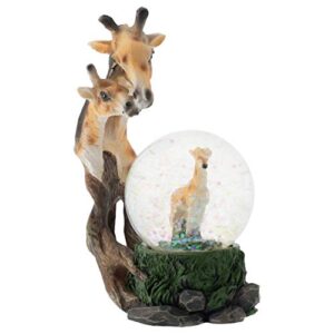 giraffe family on plains figurine 45mm glitter snow globe decoration