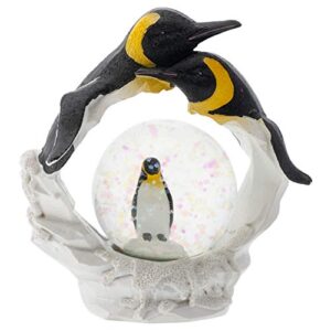 yellow neck penguin family figurine 45mm glitter snow globe decoration