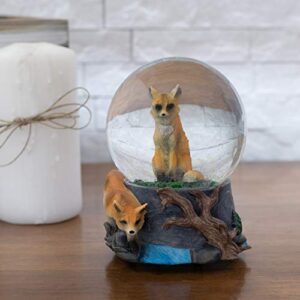 Elanze Designs Clever Fox Friends 100MM Musical Snow Globe Plays Tune Born Free