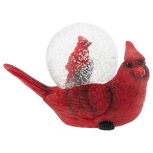 elanze designs mommy red cardinal and baby figurine 45mm glitter snow globe decoration