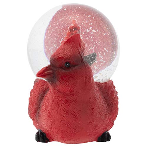 Elanze Designs Mommy Red Cardinal and Baby Figurine 45MM Glitter Snow Globe Decoration