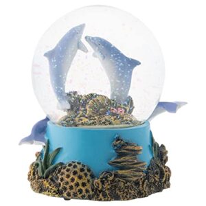 Elanze Designs Coral Reef Dolphin Pod 100MM Musical Snow Globe Plays Tune Fur Elise