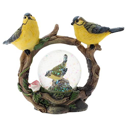 Elanze Designs Black Mask Yellow Birds Figurine 45MM Glitter Snow Globe Decoration