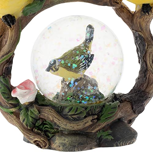 Elanze Designs Black Mask Yellow Birds Figurine 45MM Glitter Snow Globe Decoration