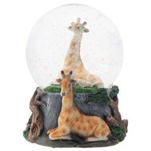 elanze designs giraffe friend couple 100mm musical snow globe plays tune born free