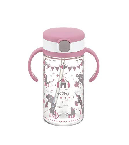 Richell Aqulea Outing Straw Mug 320ml Pink