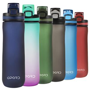 opard sports water bottle, 20 oz bpa free non-toxic tritan plastic water bottle with leak proof flip top lid for gym yoga fitness camping (blue)