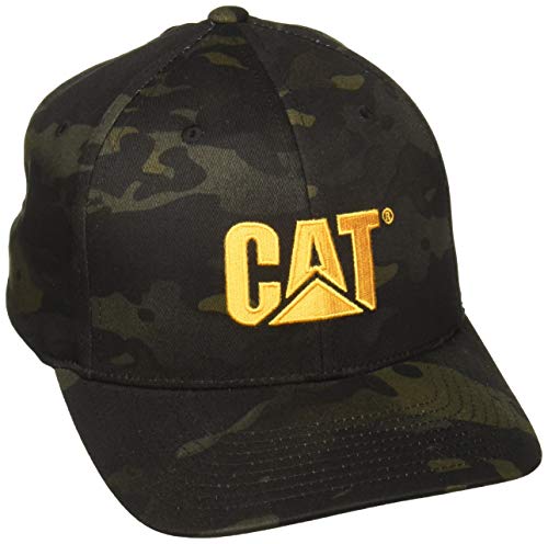 Caterpillar mens Trademark Flexfit Baseball Cap, Night Camo, Large-X-Large US