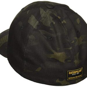 Caterpillar mens Trademark Flexfit Baseball Cap, Night Camo, Large-X-Large US