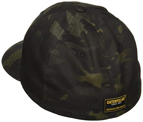 Caterpillar mens Trademark Flexfit Baseball Cap, Night Camo, Large-X-Large US