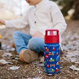 Simple Modern Kids Water Bottle with Straw Lid | Insulated Stainless Steel Reusable Tumbler for Toddlers, Boys | Summit Collection | 14oz, Under Construction