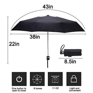 Goothdurs Automatic Mini Travel Windproof Umbrella Compact Auto Open/Close Small Lightweight Folding Rain Umbrellas for Women Men Kids