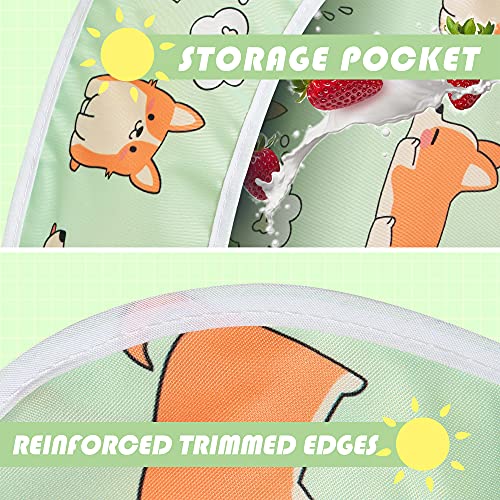 Little Dimsum 3 pack Baby Bibs Waterproof Bib Easy to Clean Feeding Bibs Weaning Bibs Adjustable Closed for Babies Toddlers with Large Pocket 6-36Months(Cat & Dog & Bear)