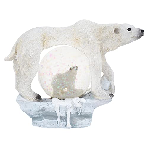 Elanze Designs White Polar Bear Figurine 45MM Glitter Snow Globe Decoration