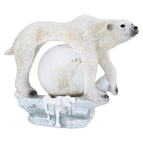 Elanze Designs White Polar Bear Figurine 45MM Glitter Snow Globe Decoration