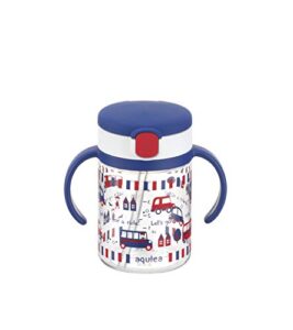 richell aqulea outing straw mug 200ml navy