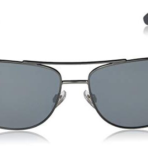 Polo Ralph Lauren Men's PH3122 Aviator Sunglasses, Matte Dark Gunmetal/Light Grey/Black Mirrored, 59 mm