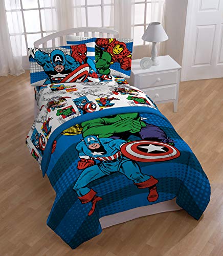 Jay Franco Comics Avengers Good Guys 4 Piece Twin Bed Set (Offical Marvel Product)