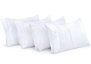 utopia bedding queen pillowcases - 4 pack - envelope closure - soft brushed microfiber fabric - shrinkage and fade resistant pillow covers queen size 20 x 30 inches (queen, white)