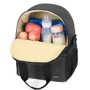 Teamoy Breast Pump Bag Tote with Cooler Compartment for Breast Pump, Cooler Bag, Breast Milk Bottles and More, Double Layer Pumping Bag for Working Moms, Black(Bag Only)