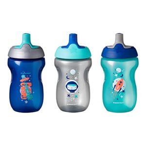 tommee tippee sportee toddler sports sippy cup | spill-proof, bpa-free – 12+ months, 10oz, 3 count